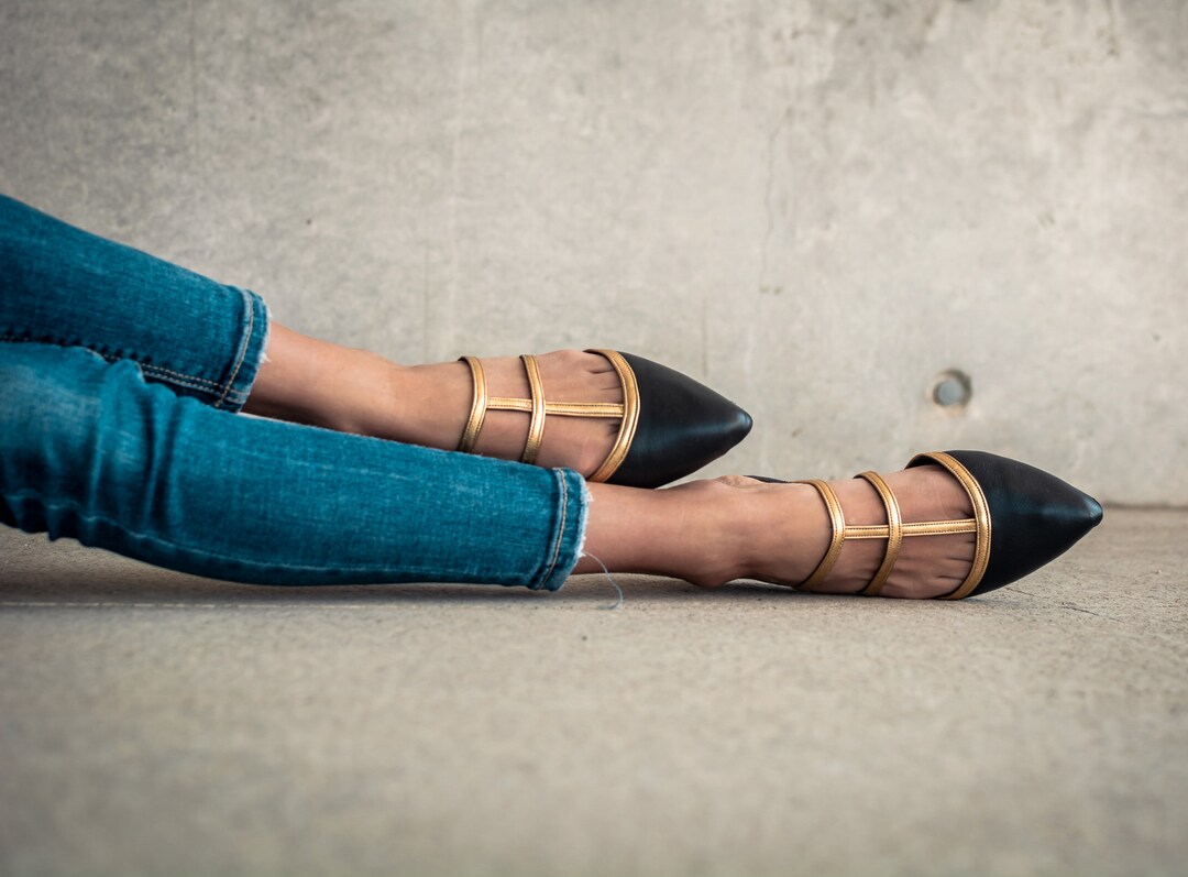 Gold Leather Ballet Flat ,handcrafted , Premium , Women Shoes - Etsy