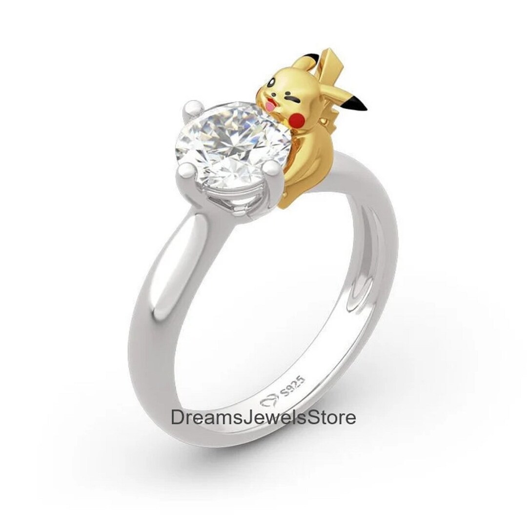 Pikachu Ring-pokemon Ring-925 Sterling Silver Ring-anime - Etsy