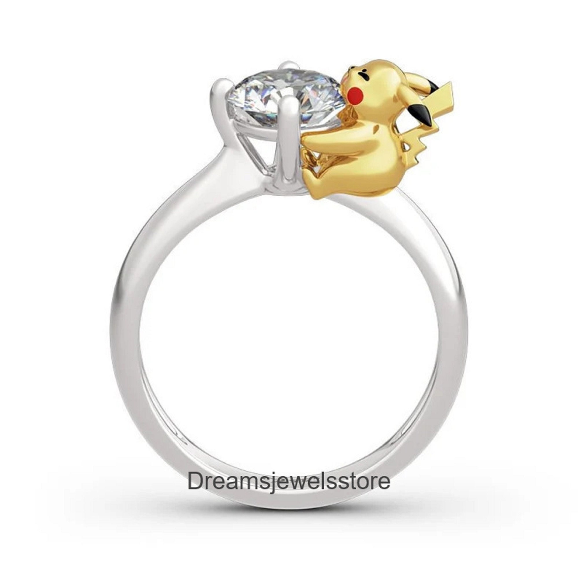 Pikachu Ring-pokemon Ring-925 Sterling Silver Ring-anime - Etsy