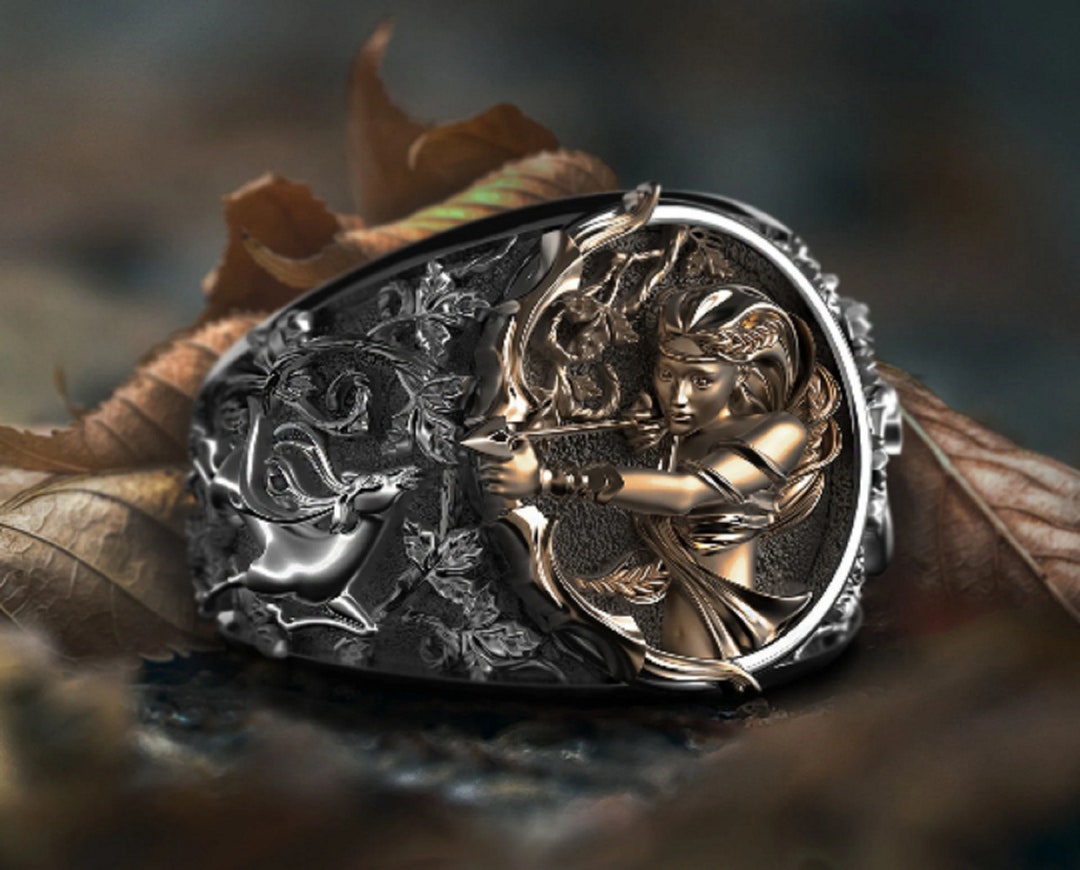 Greek Goddess Artemis 925 Sterling Silver Ring Greek Goddess - Etsy