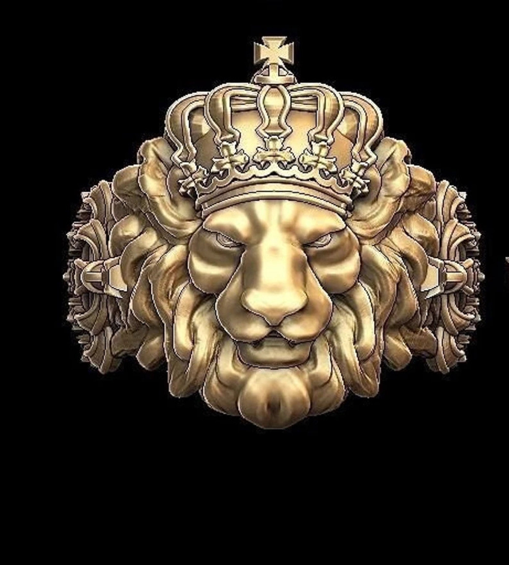 925 Solid Silver Lion King Ring for Men's Personalized - Etsy