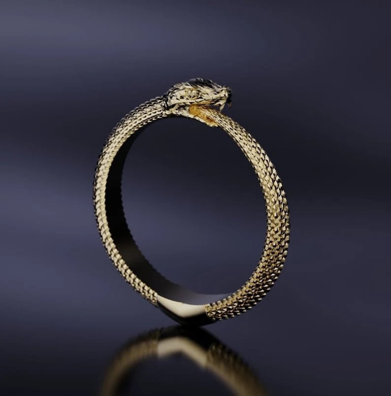14k Gold Plated Ouroboros Snake Ring Delicate Ouroboros - Etsy