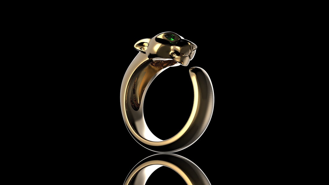 18K Yellow Gold Ring Panther Ring Jaguar Ring Tiger Ring - Etsy