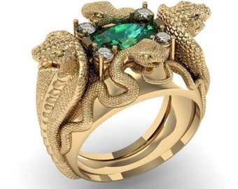 Emerald Snake Ring - Etsy