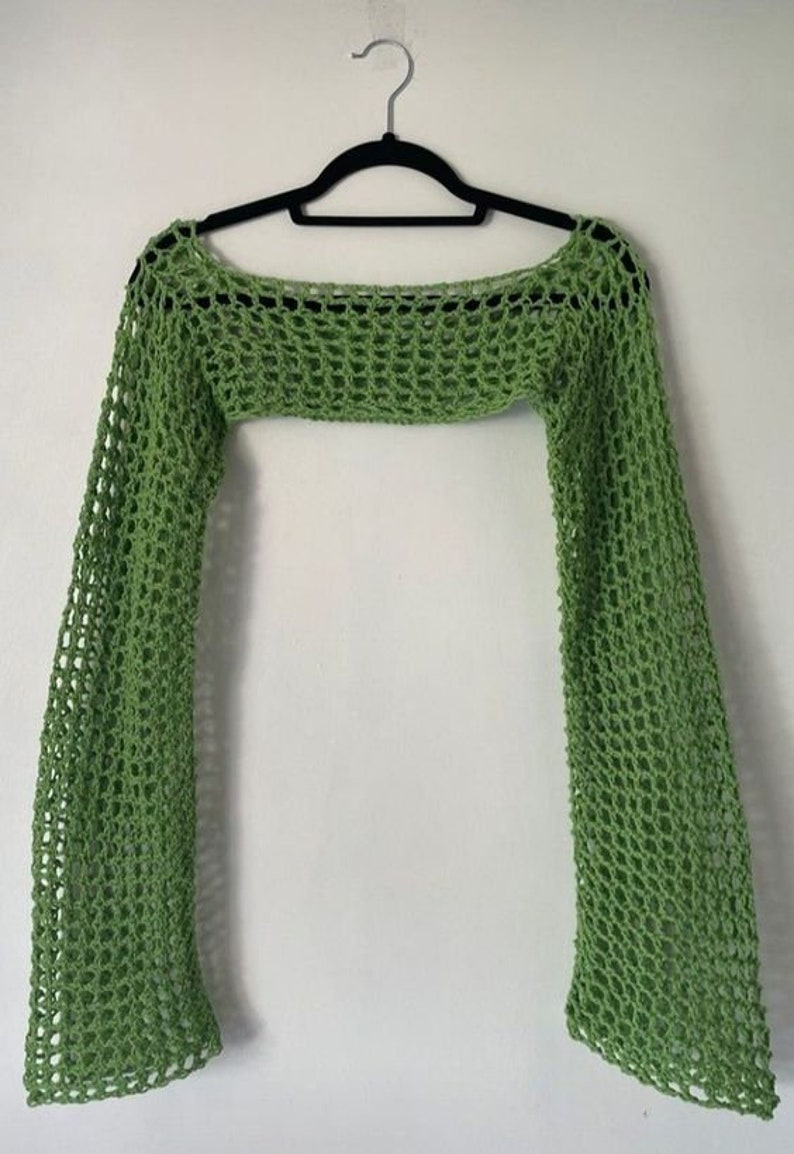 Y2k Crochet Knitted Crop Top Hollow Out Fishnet Jumper Smock - Etsy