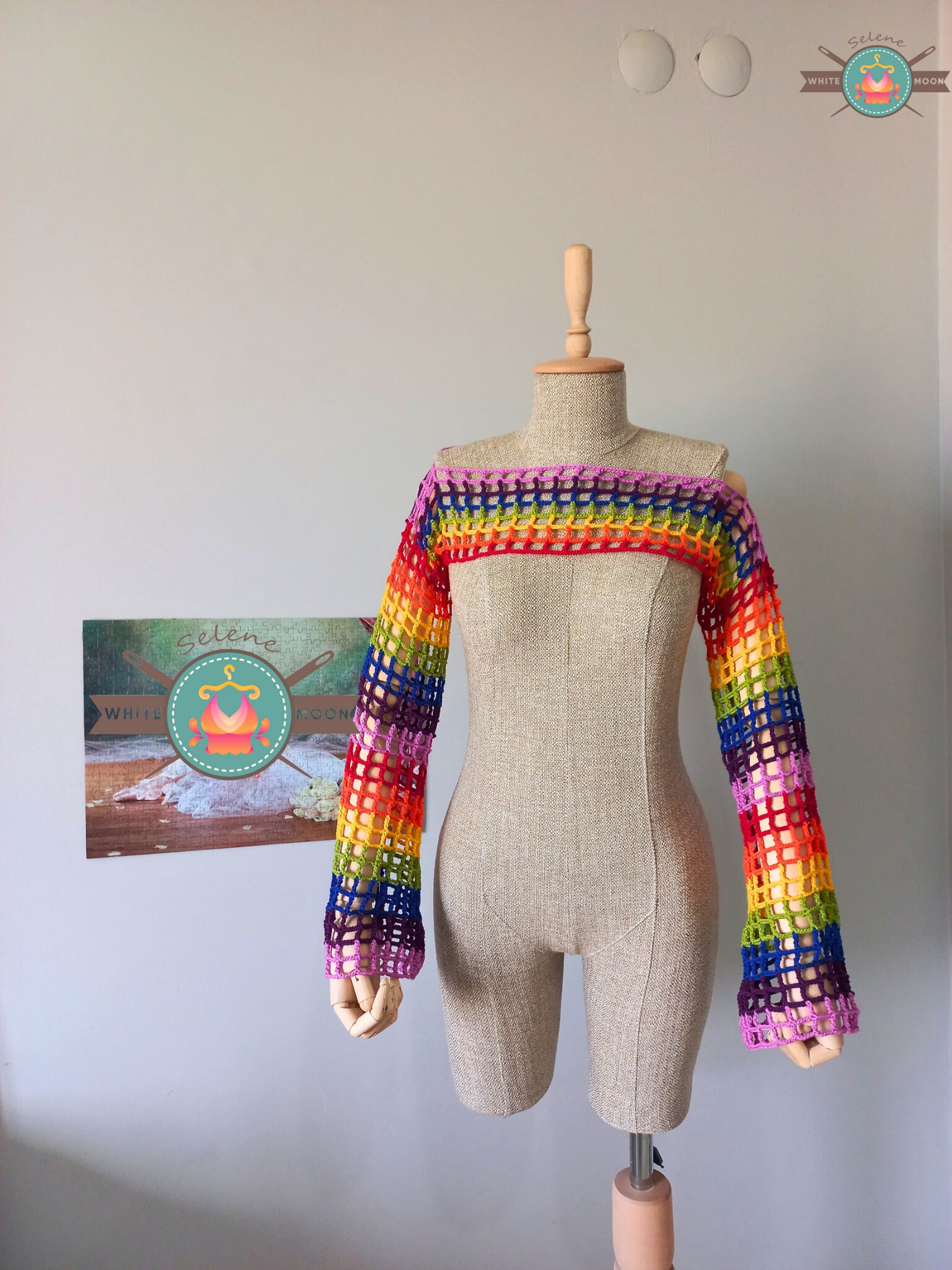 Y2k Crochet Pride Shrug Rainbow Hollow Out Fishnet Jumper - Etsy