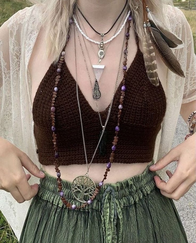 Fairy Crochet Top, Boho Top, Witchy Top, Crochet Bustier, Bralette ...