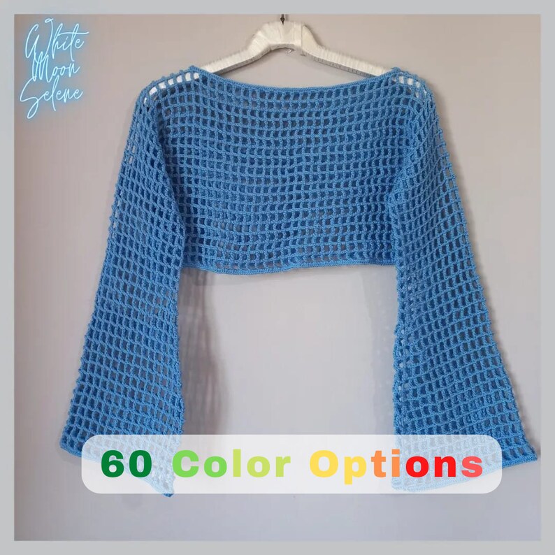 Y2k Crochet Knitted Crop Top Hollow Out Fishnet Jumper Smock - Etsy