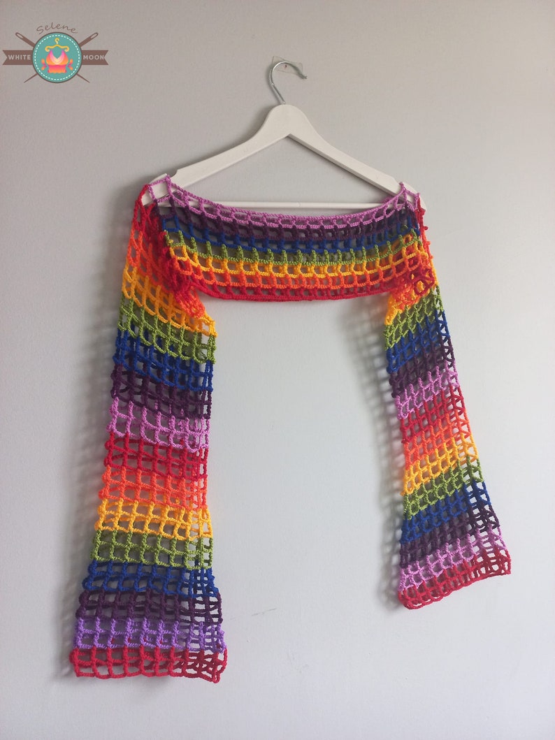 Y2k Crochet Pride Shrug Rainbow Hollow Out Fishnet Jumper - Etsy