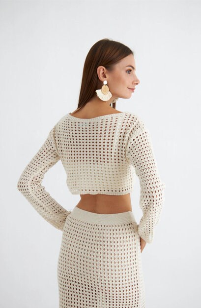 Beach Wear, Beach Dress, Festival Dress, Two Piece Outfit Set, Mesh Top ...