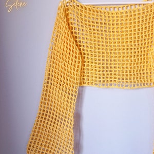 Y2k Crochet Knitted Crop Top Hollow Out Fishnet Jumper Smock - Etsy