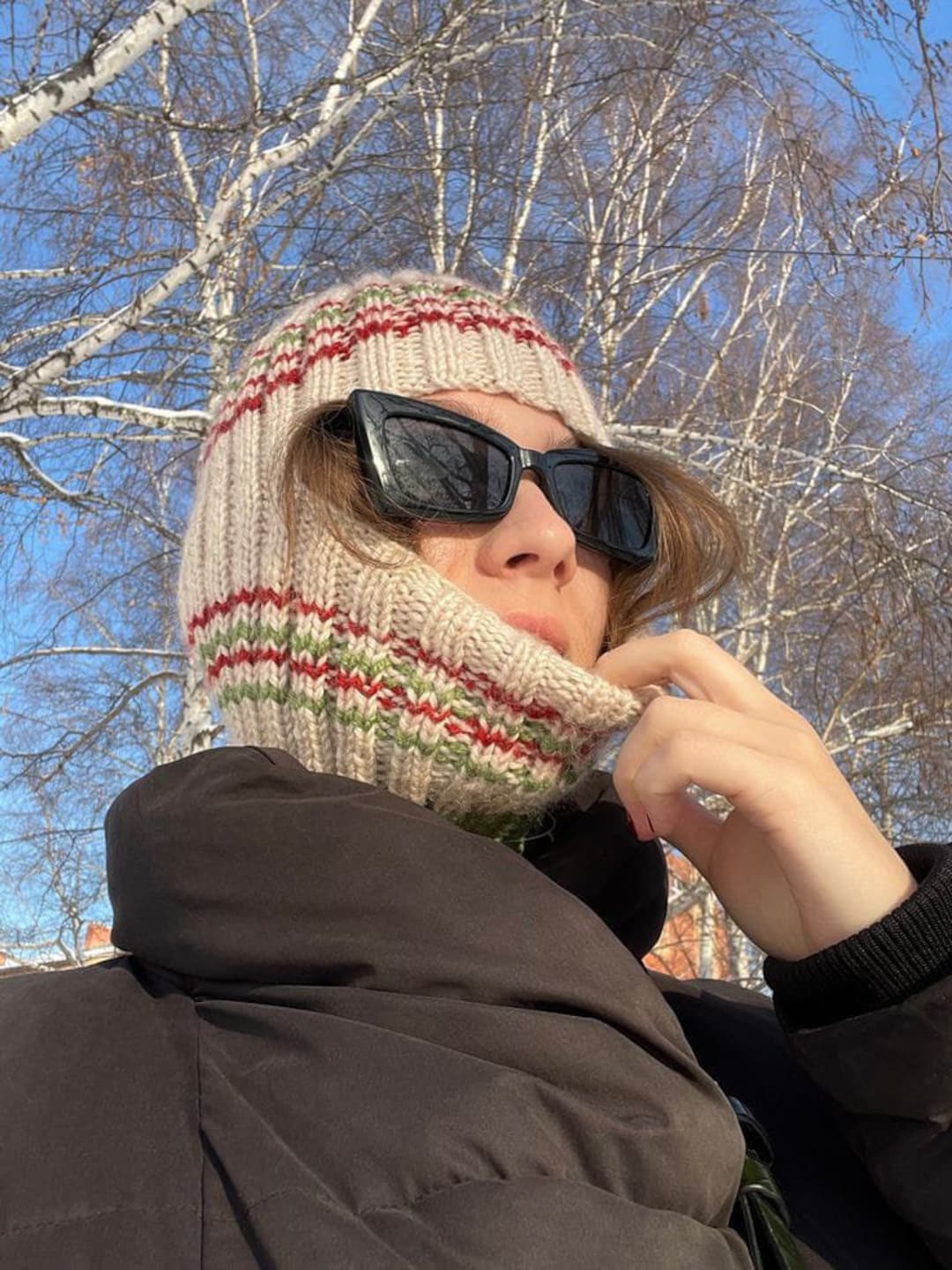 Crochet Balaclava, Knit Winter Hat, Ski Mask, Handknit Balaclava ...