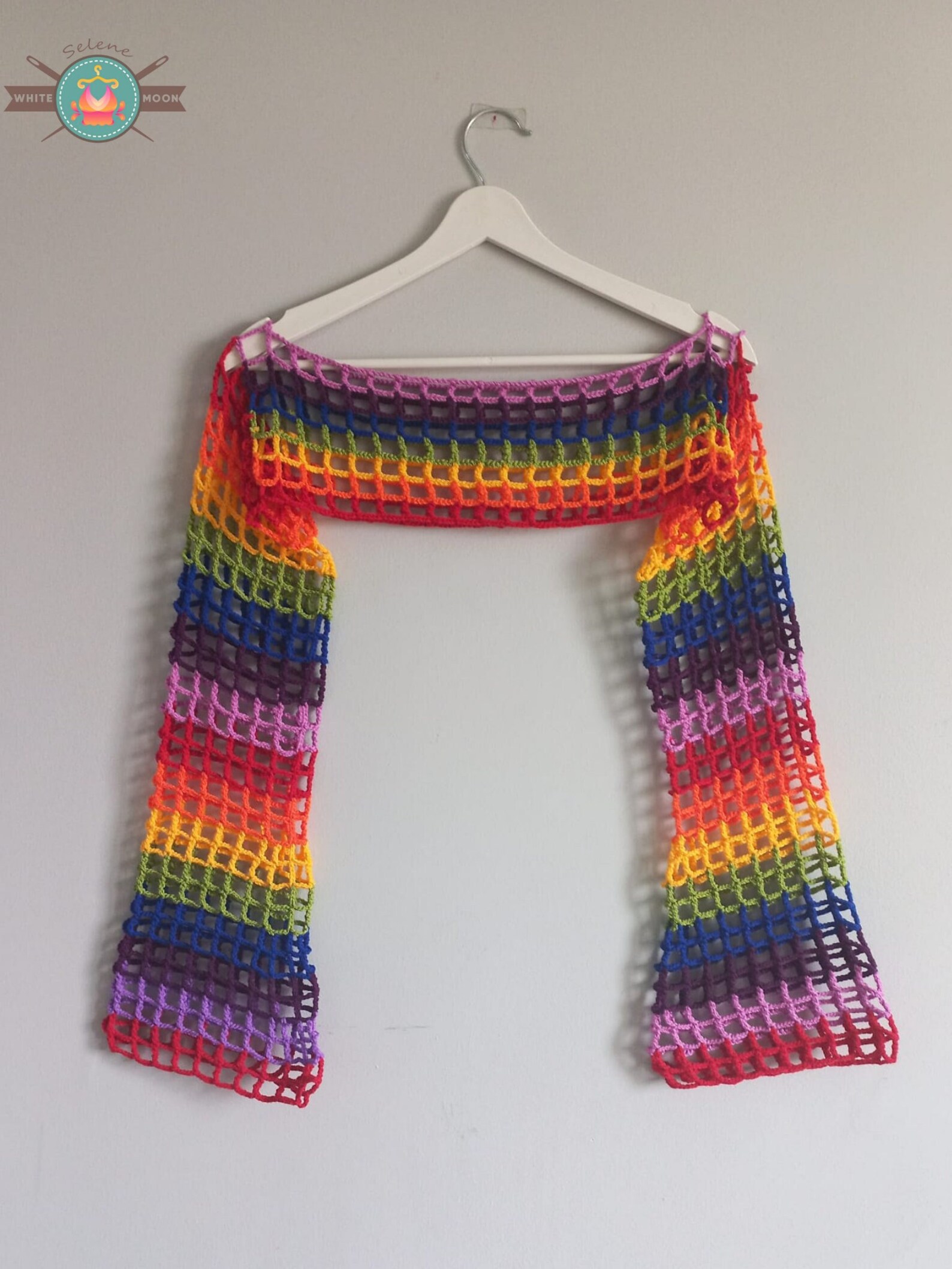 Y2k Crochet Pride Shrug Rainbow Hollow Out Fishnet Jumper - Etsy