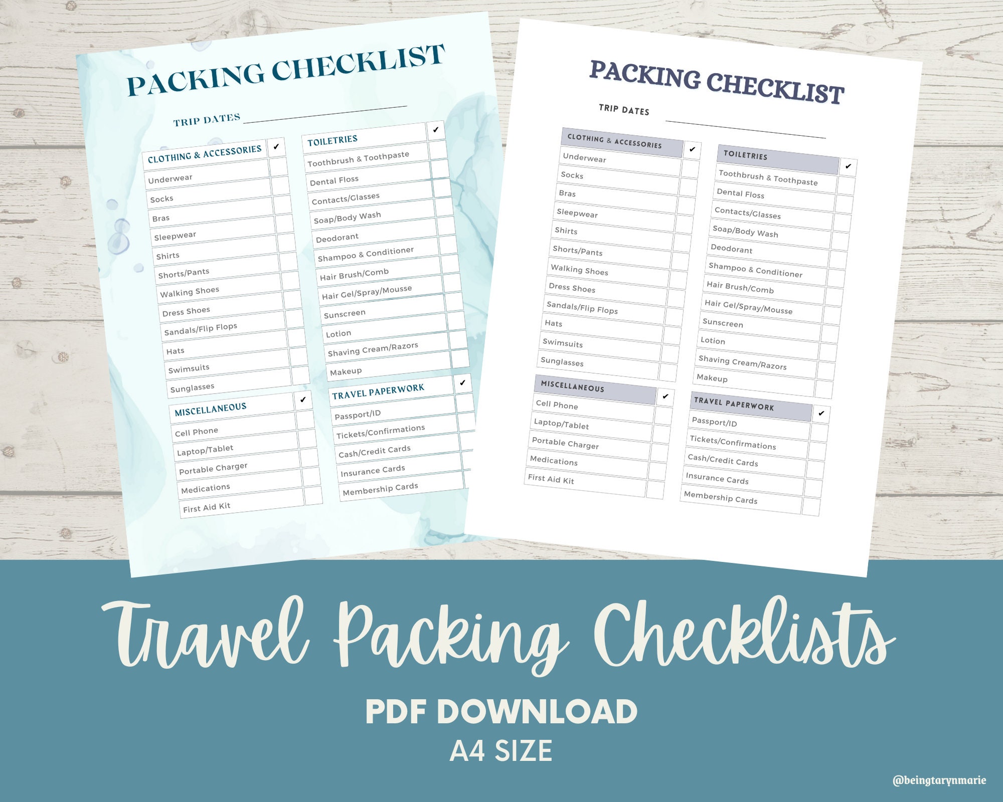 Travel Packing Checklists | Packing Checklist | Vacation Packing List ...