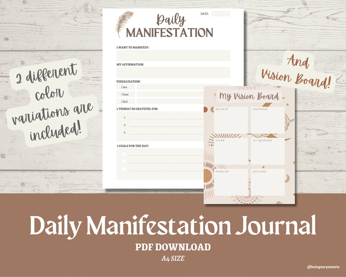 Daily Manifestation Journal Printable Manifesting Journal - Etsy