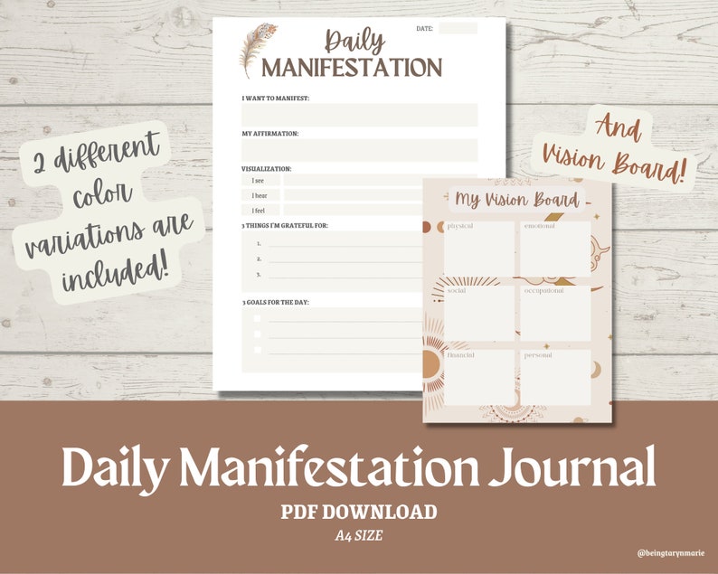Daily Manifestation Journal Printable Manifesting Journal - Etsy