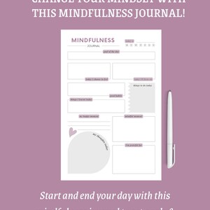 Mindfulness Journal | Growth Mindset | Mental Health Journal | Anxiety ...