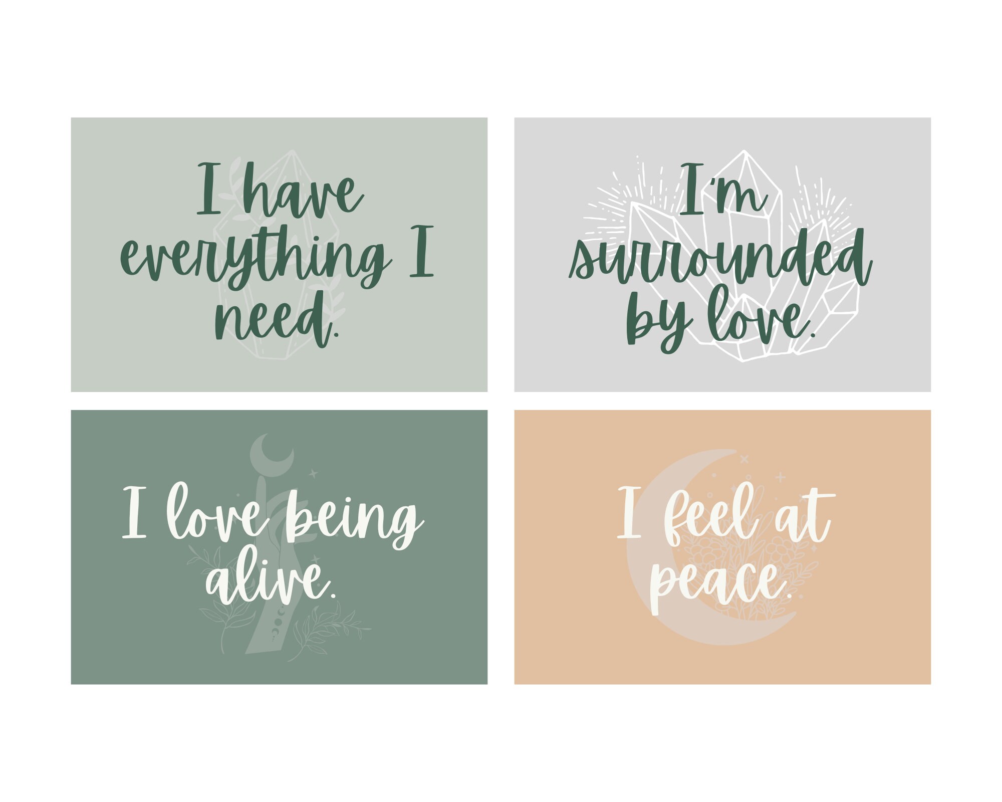 Mindfulness Cards Positive Affirmations for the Negative - Etsy