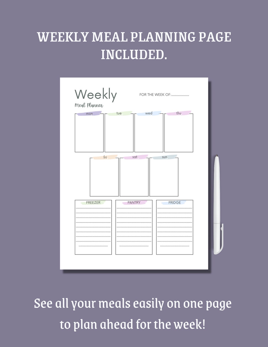 Meal Planning Printable Meal Planning Templates Meal - Etsy