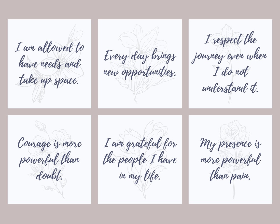48 Affirmation Cards Printable Motivation Cards Positive - Etsy