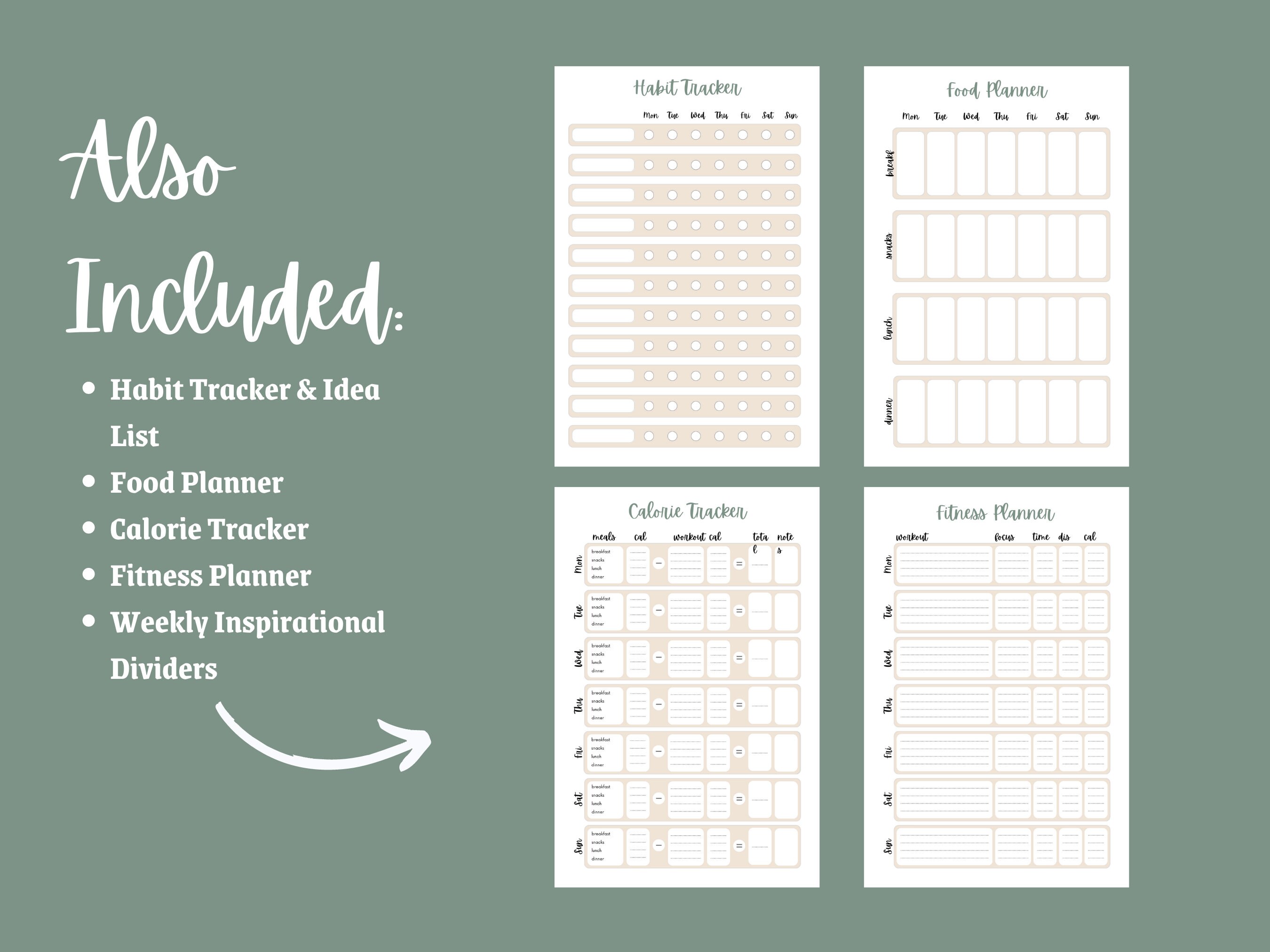 Weight Loss Tracker Weight Loss Journal Fitness Planner - Etsy