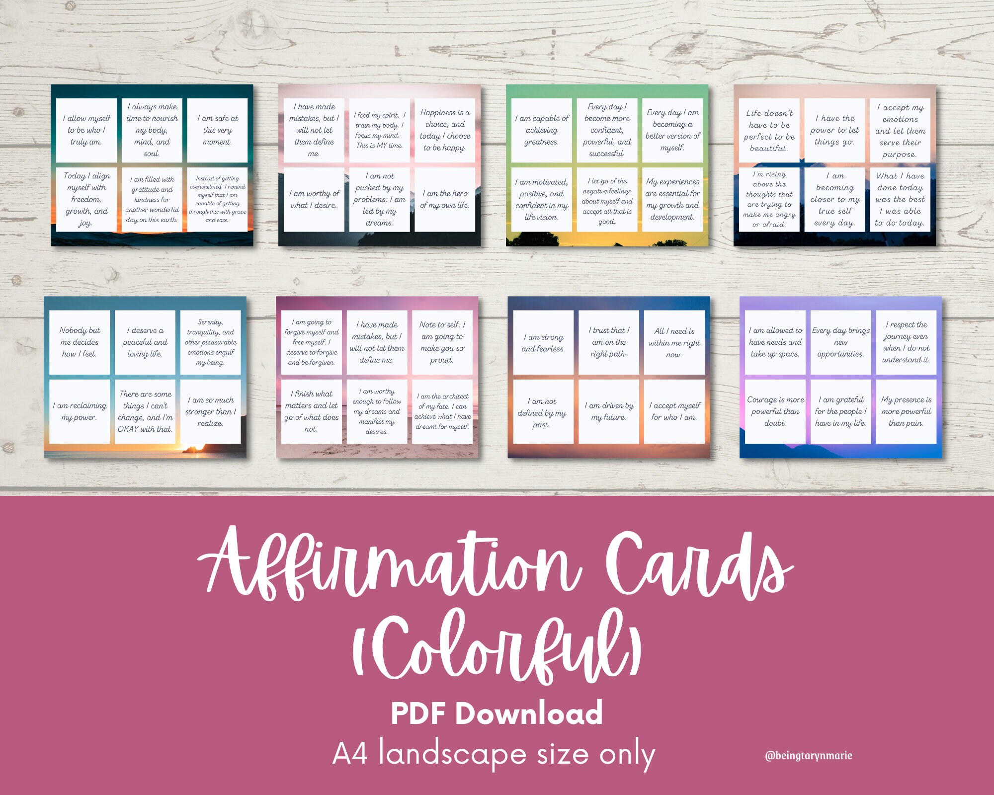 48 Affirmation Cards | Printable Affirmation Cards | Positive ...