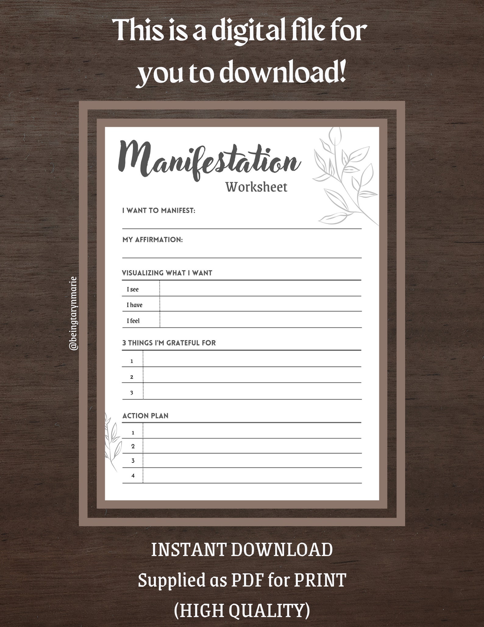 Printable Manifestation Worksheet | Manifest Your Life | Manifestation ...