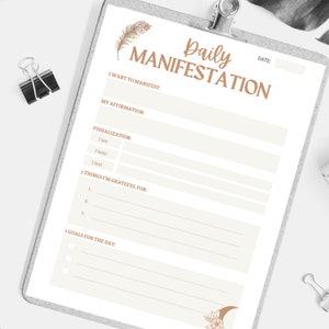 Daily Manifestation Journal | Printable Manifesting Journal ...