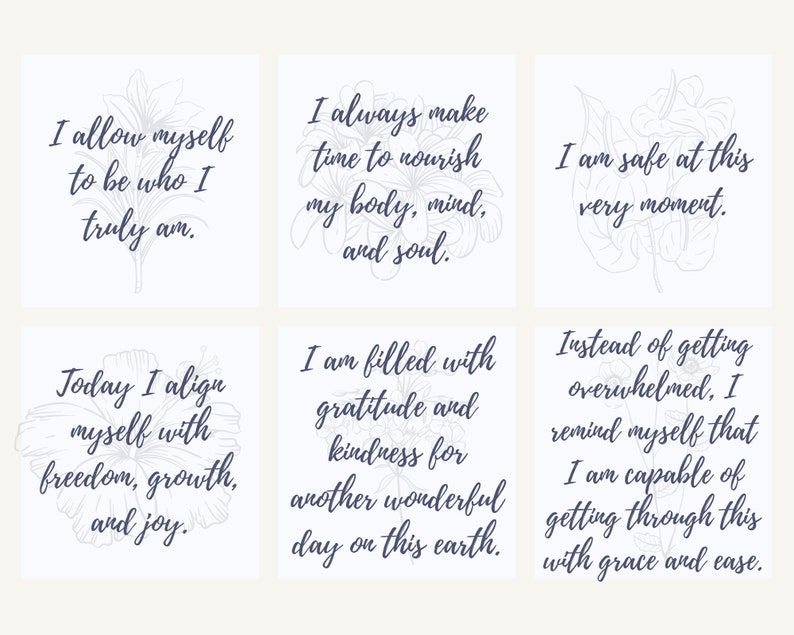 48 Affirmation Cards Printable Motivation Cards Positive Affirmation ...