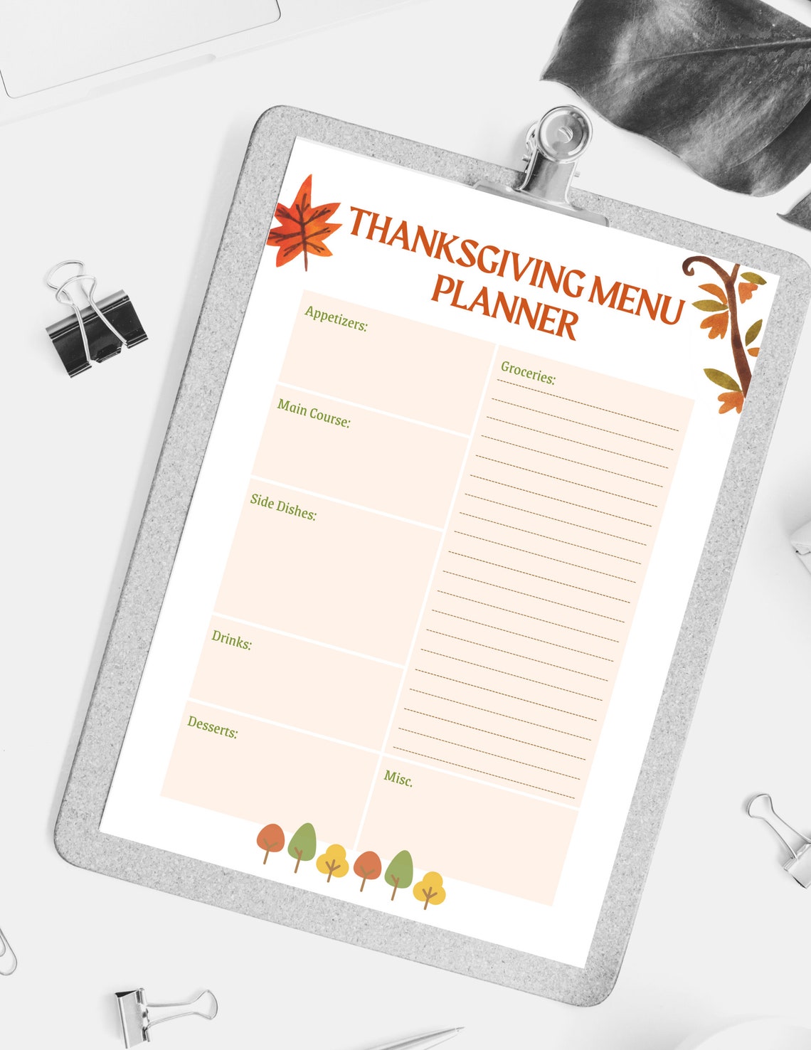 Thanksgiving Menu Planner | Thanksgiving Meal Planner | Thanksgiving ...