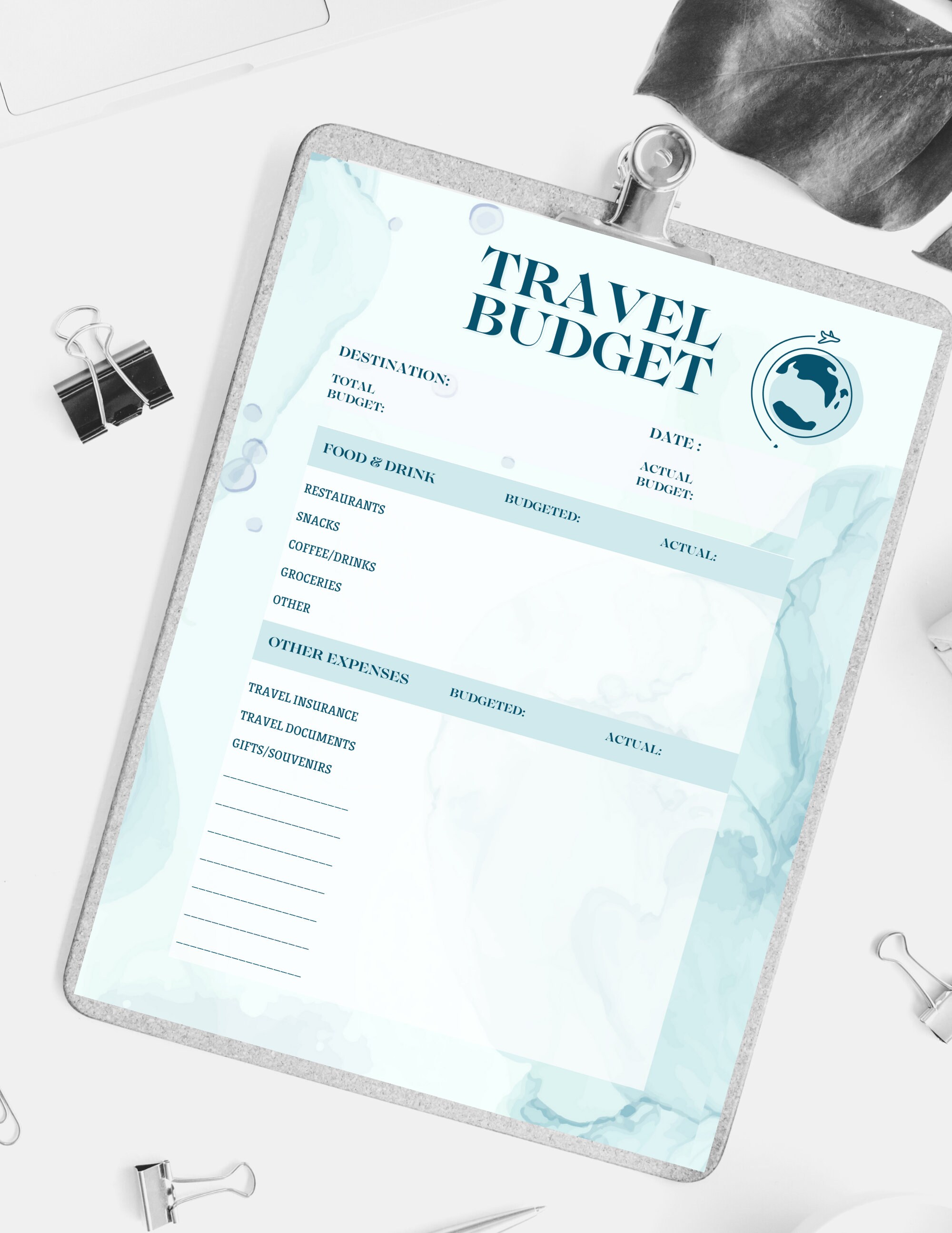 Printable Travel Budget Worksheet | Vacation Budget Planner | Travel ...