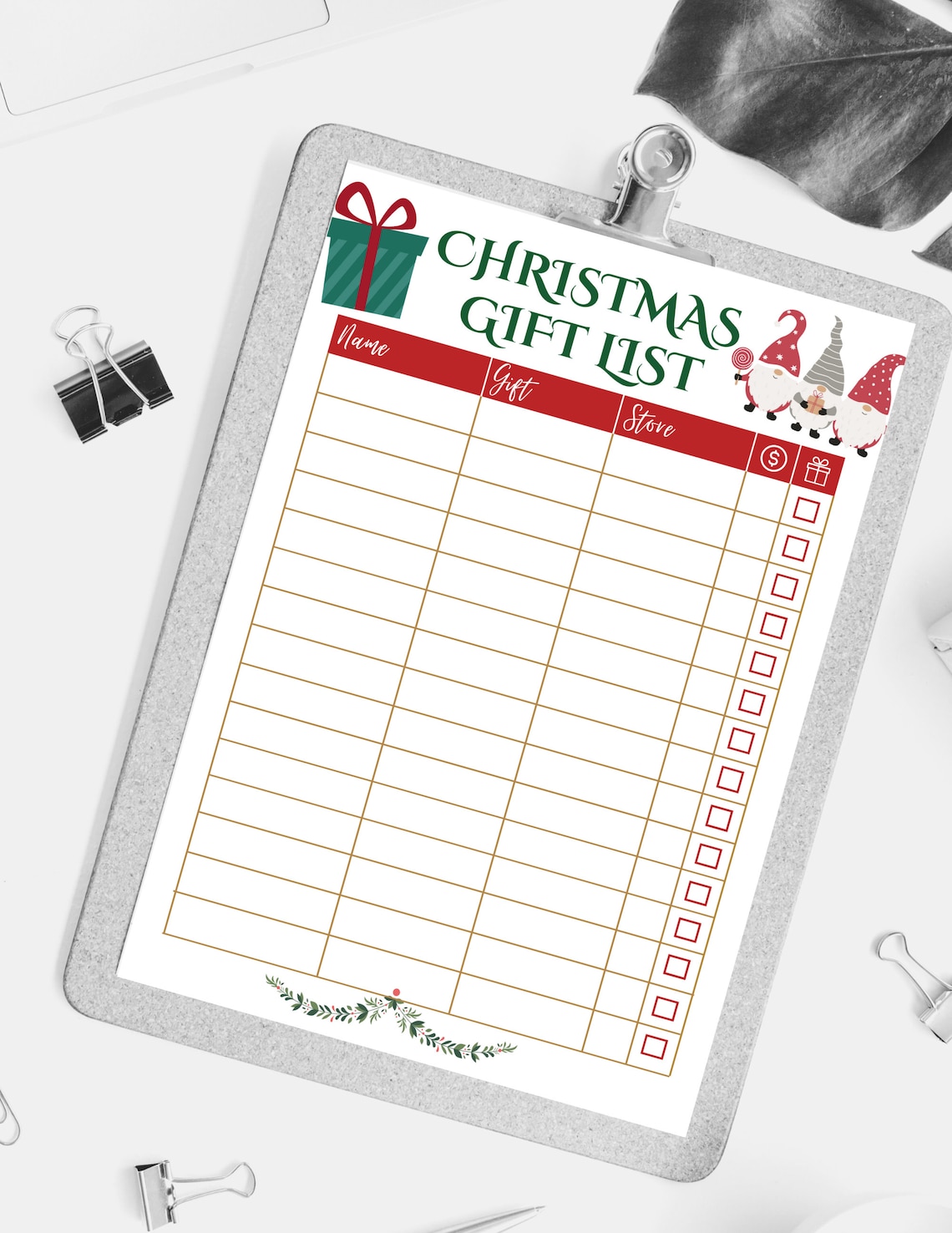 Christmas Gift List | Printable Christmas Gift List Tracker | Holiday ...