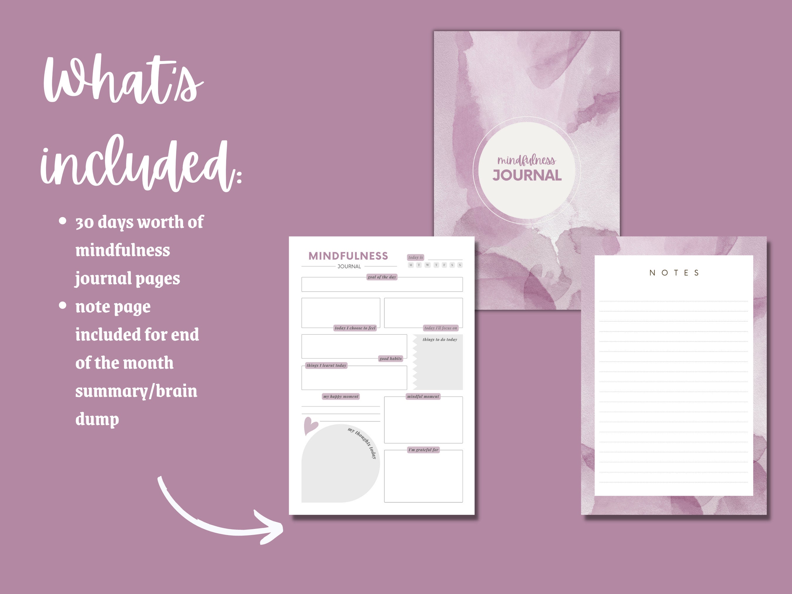 Mindfulness Journal | Growth Mindset | Mental Health Journal | Anxiety ...