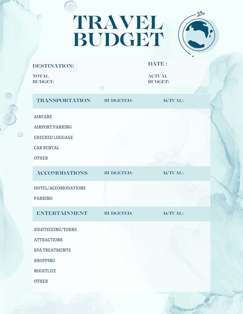 Printable Travel Planner Bundle | Trip Itinerary, Budget (PDF Download ...
