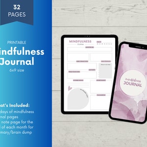 Mindfulness Journal | Growth Mindset | Mental Health Journal | Anxiety ...