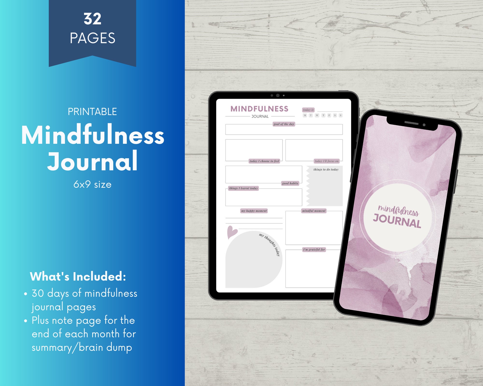 Mindfulness Journal | Growth Mindset | Mental Health Journal | Anxiety ...