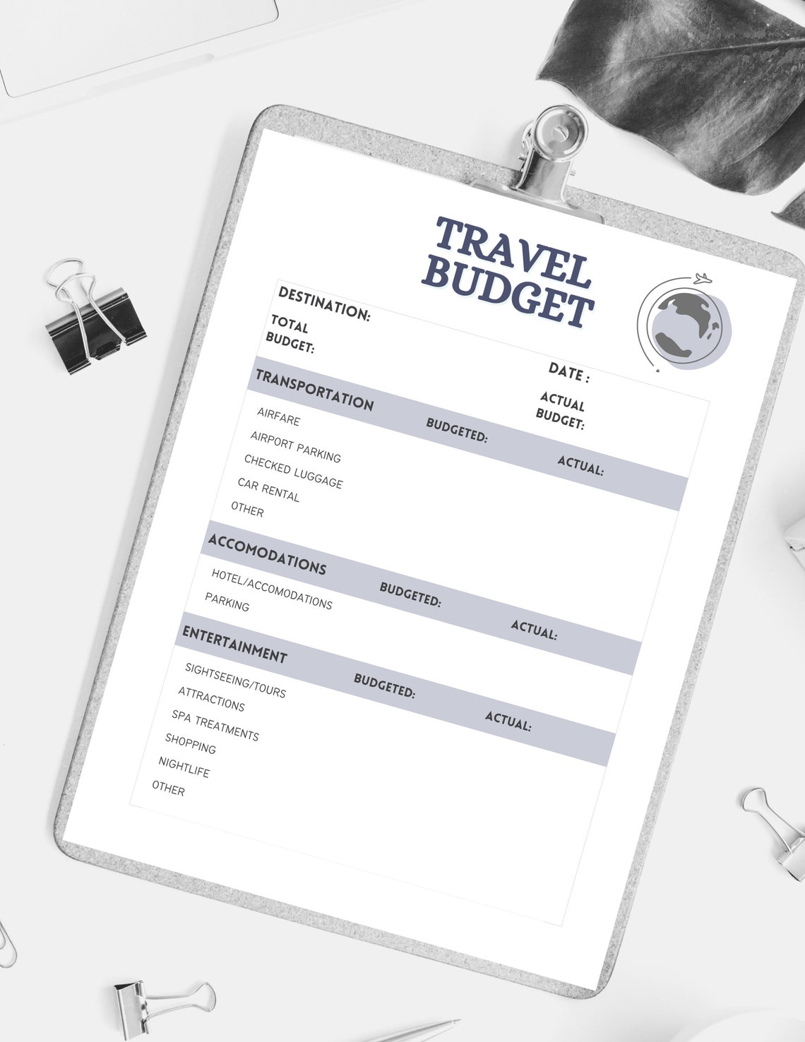 Vacation Budget Planner | Printable Travel Budget Worksheet | Travel ...