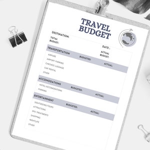Vacation Budget Planner | Printable Travel Budget Worksheet | Travel ...