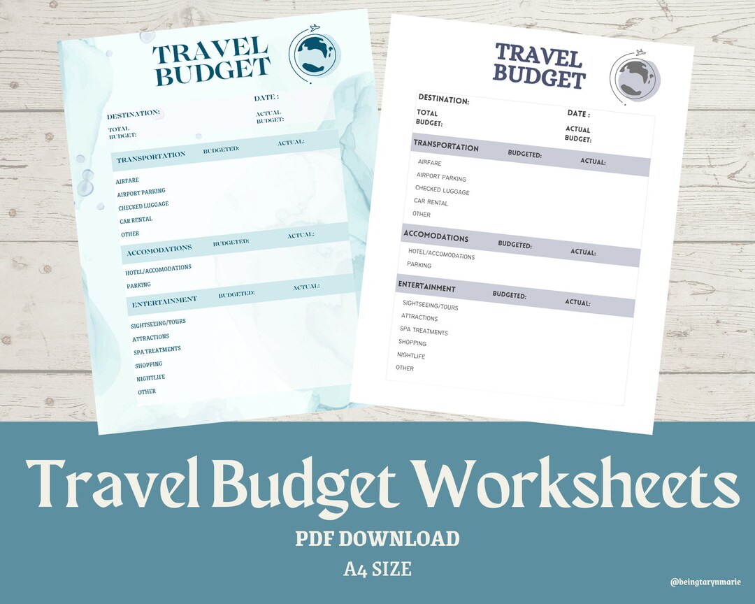Printable Travel Budget Worksheets | Vacation Budget Planner | Travel ...