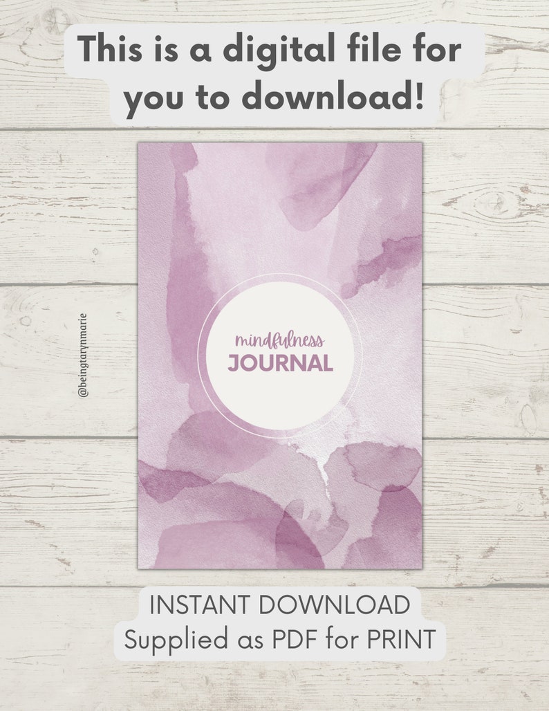 Mindfulness Journal | Growth Mindset | Mental Health Journal | Anxiety ...