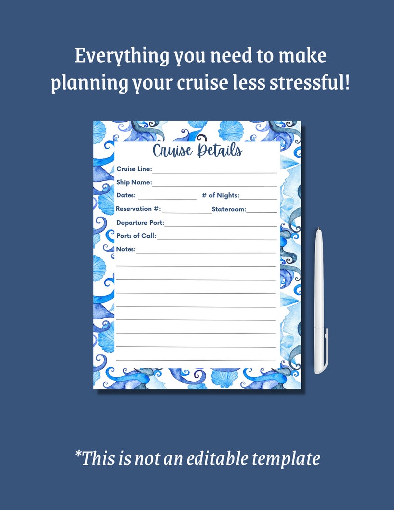 Cruise Planner Printable | PDF Cruise Planner | Travel Planner ...