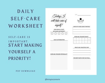 30 Day Mental Health Challenge Guide Self Care Worksheet - Etsy