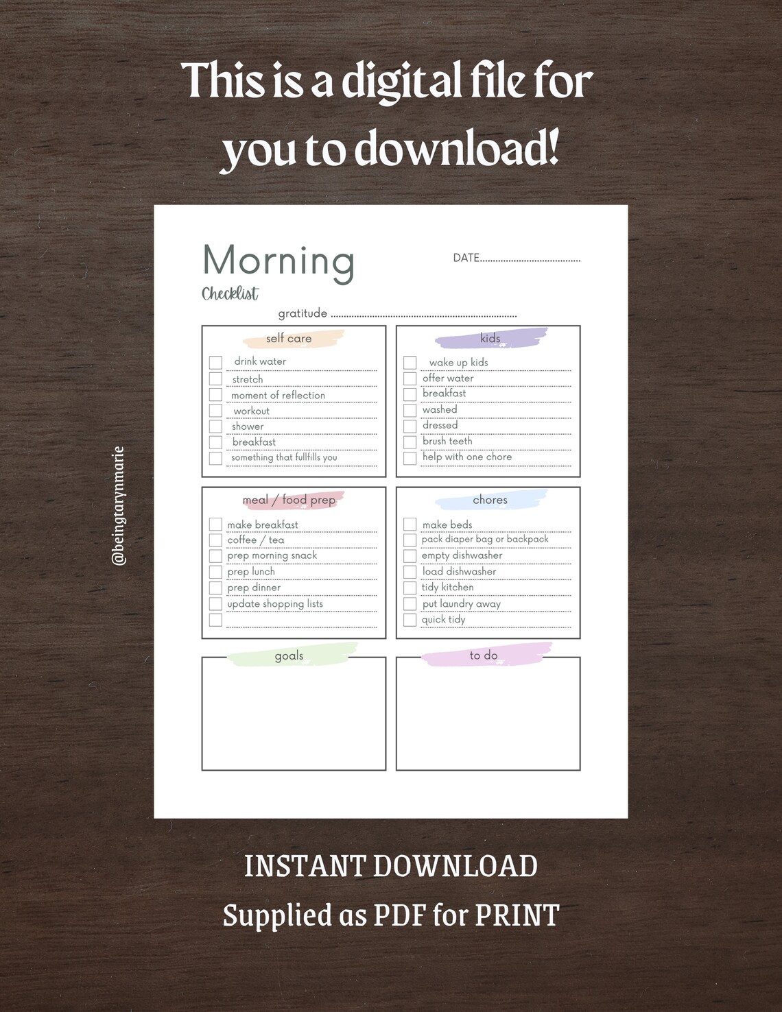 Daily Planning Pages Mood Tracker Daily Planner Printable Daily Check ...