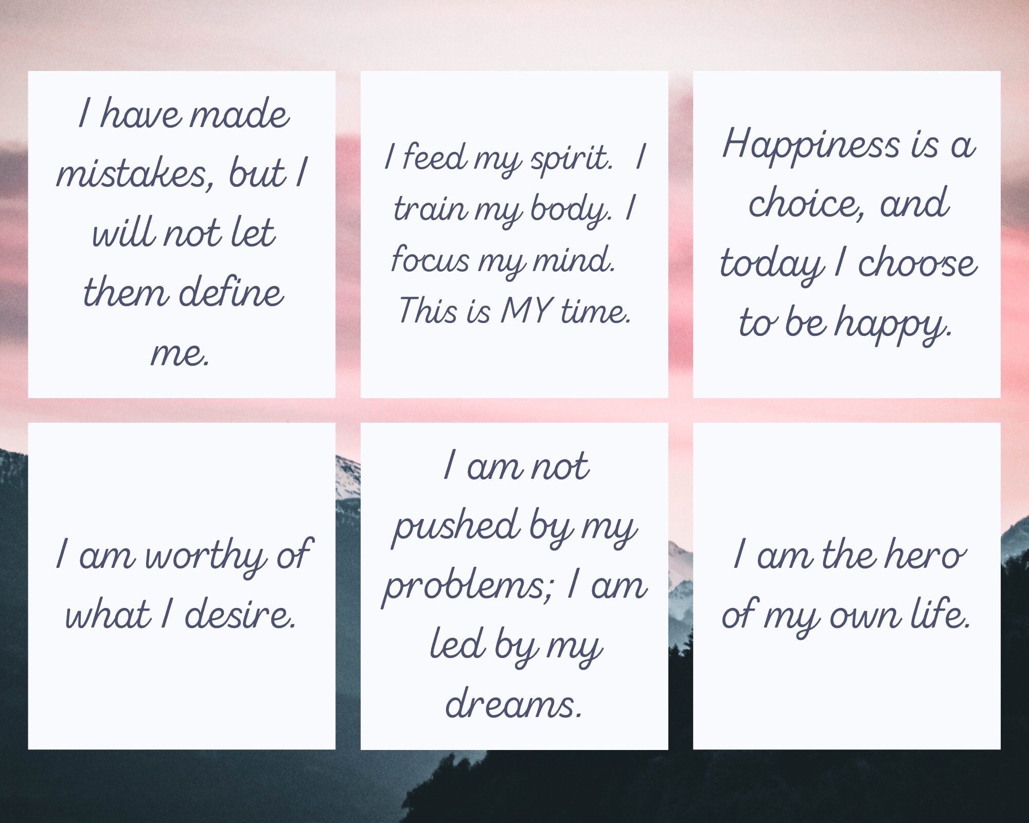 48 Affirmation Cards Printable Affirmation Cards Positive Affirmations ...