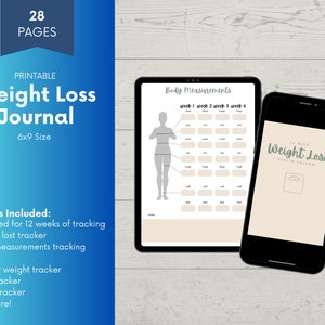 Weight Loss Tracker Weight Loss Journal Fitness Planner - Etsy
