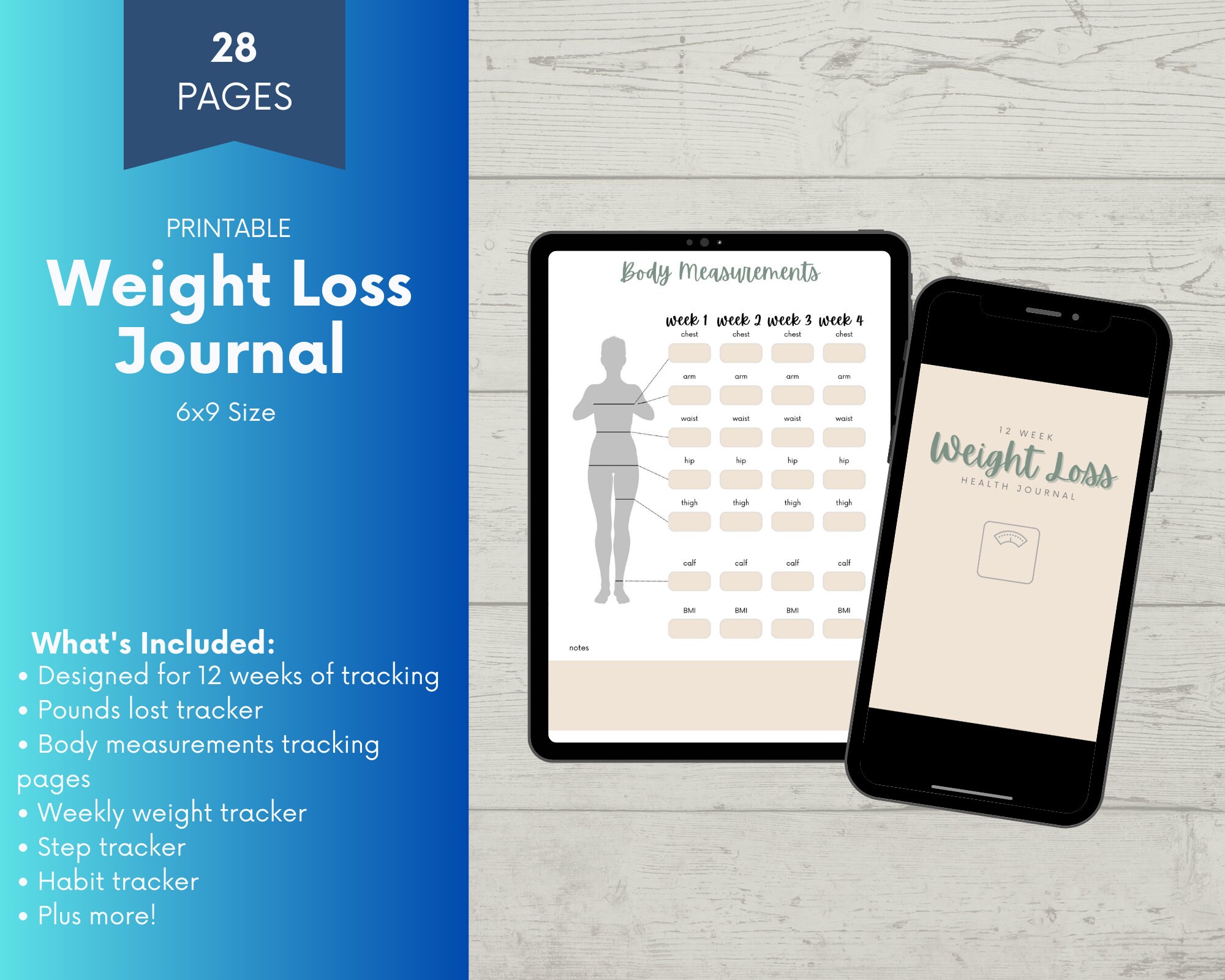 Weight Loss Tracker Weight Loss Journal Fitness Planner - Etsy