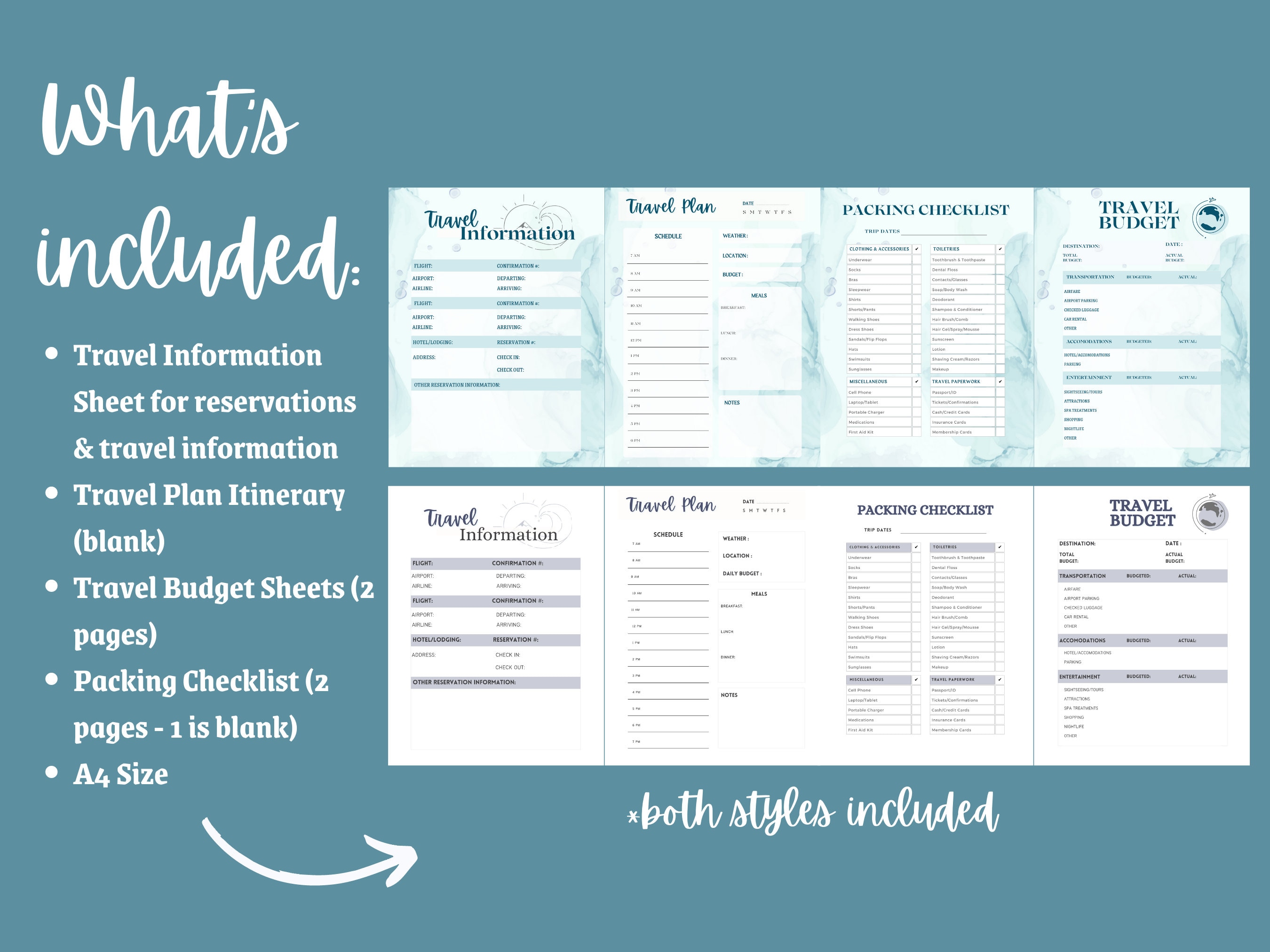 Printable Travel Planner Bundle | Trip Planner | Vacation Planner ...