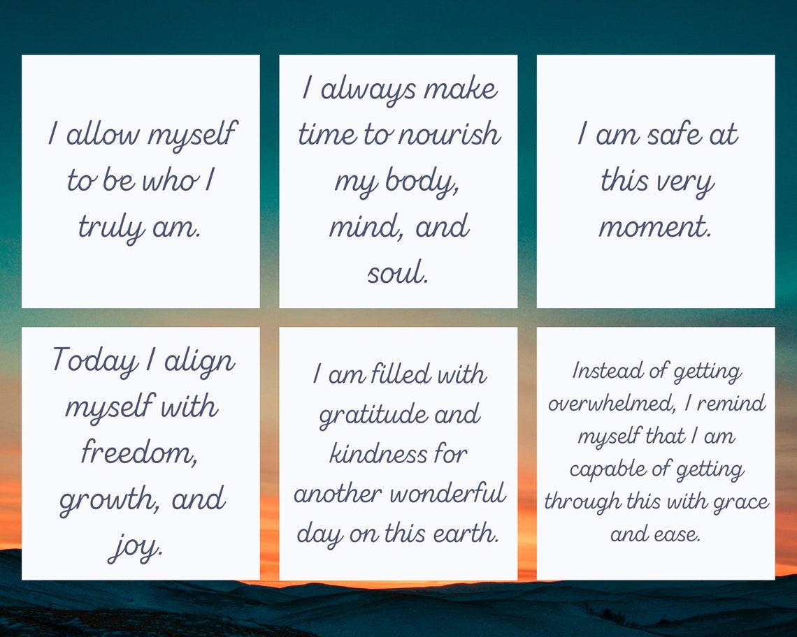 48 Affirmation Cards Printable Affirmation Cards Positive Affirmations ...