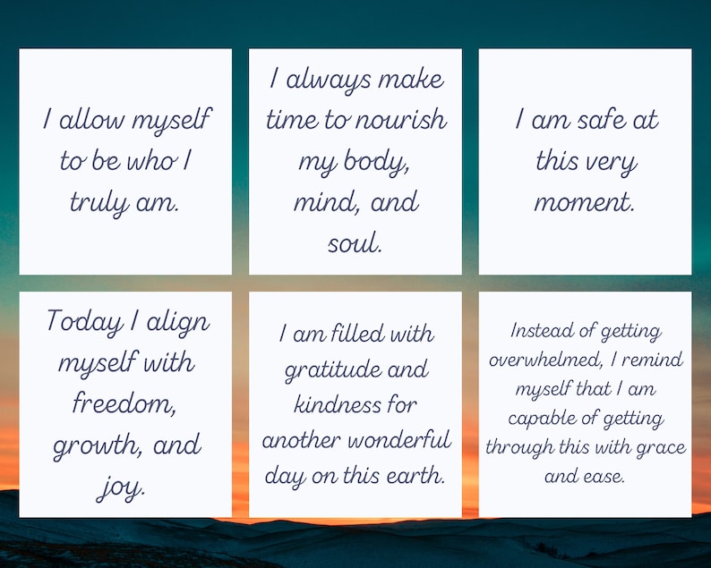 48 Affirmation Cards Printable Affirmation Cards Positive Affirmations ...