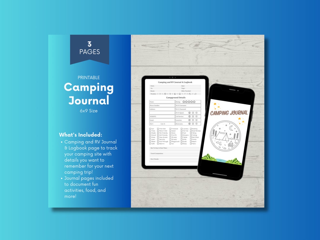 Printable Camping Journal & Logbook - Track Your Camping Adventures! - Etsy